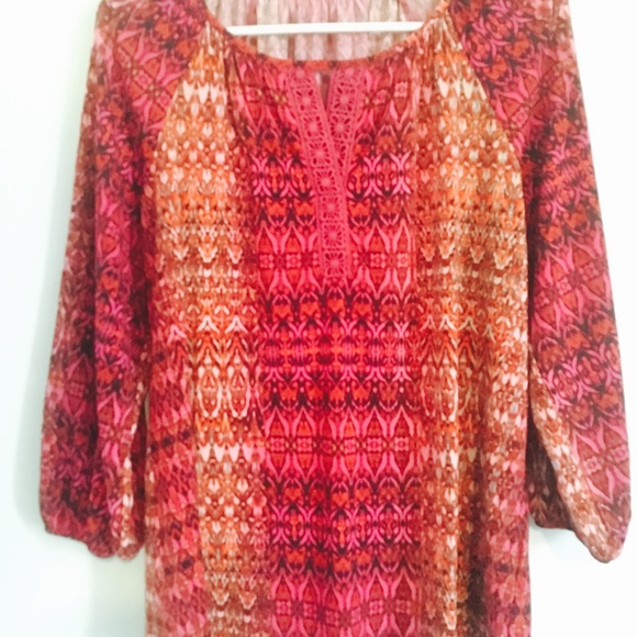 Tops | Colorful Casual Blouse With Bold Print | Poshmark